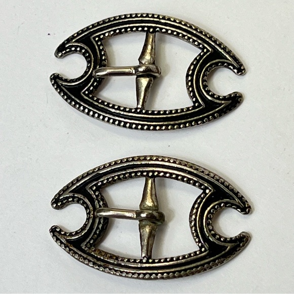 Vintage | Jewelry | Vintage Silver Shoes Buckles Set Signed Cauvilli ...